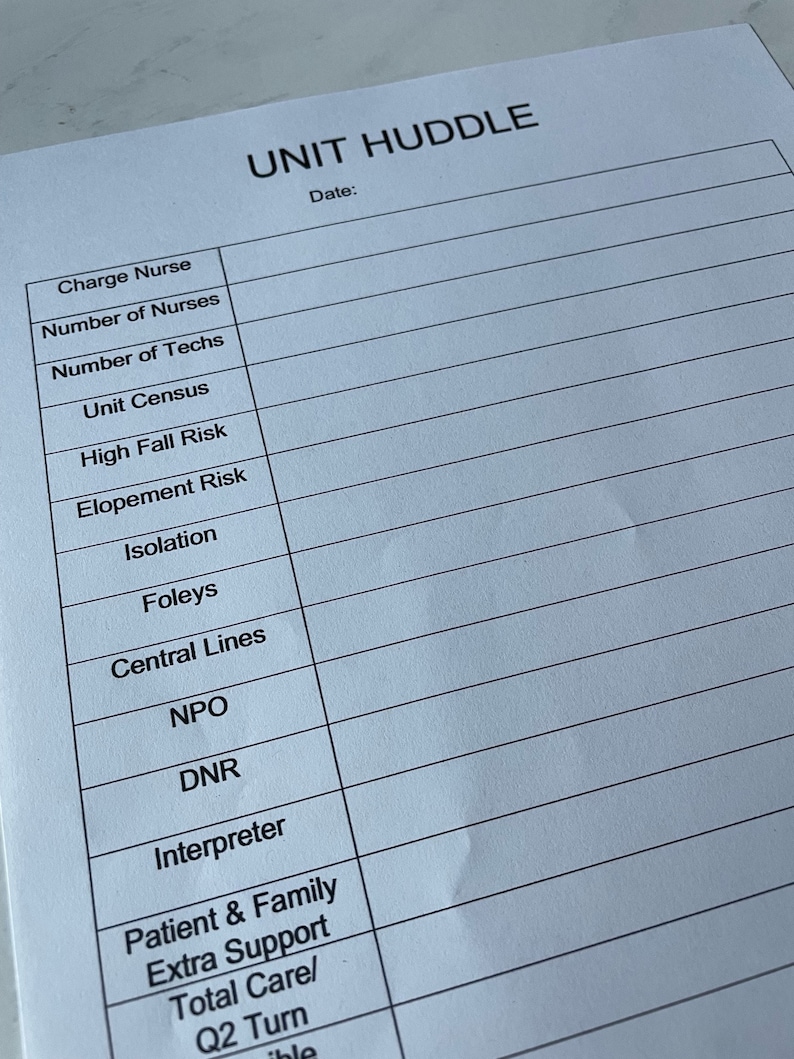 Unit Huddle Sheet2 [customizable] - Etsy