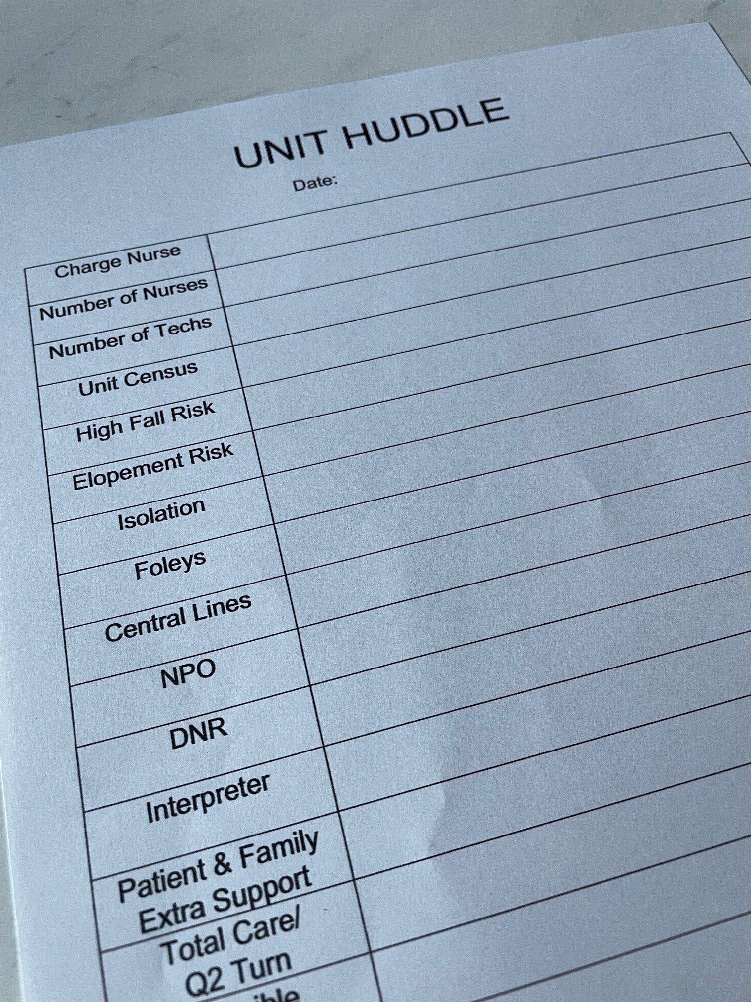 Unit Huddle Sheet2 [customizable] - Etsy