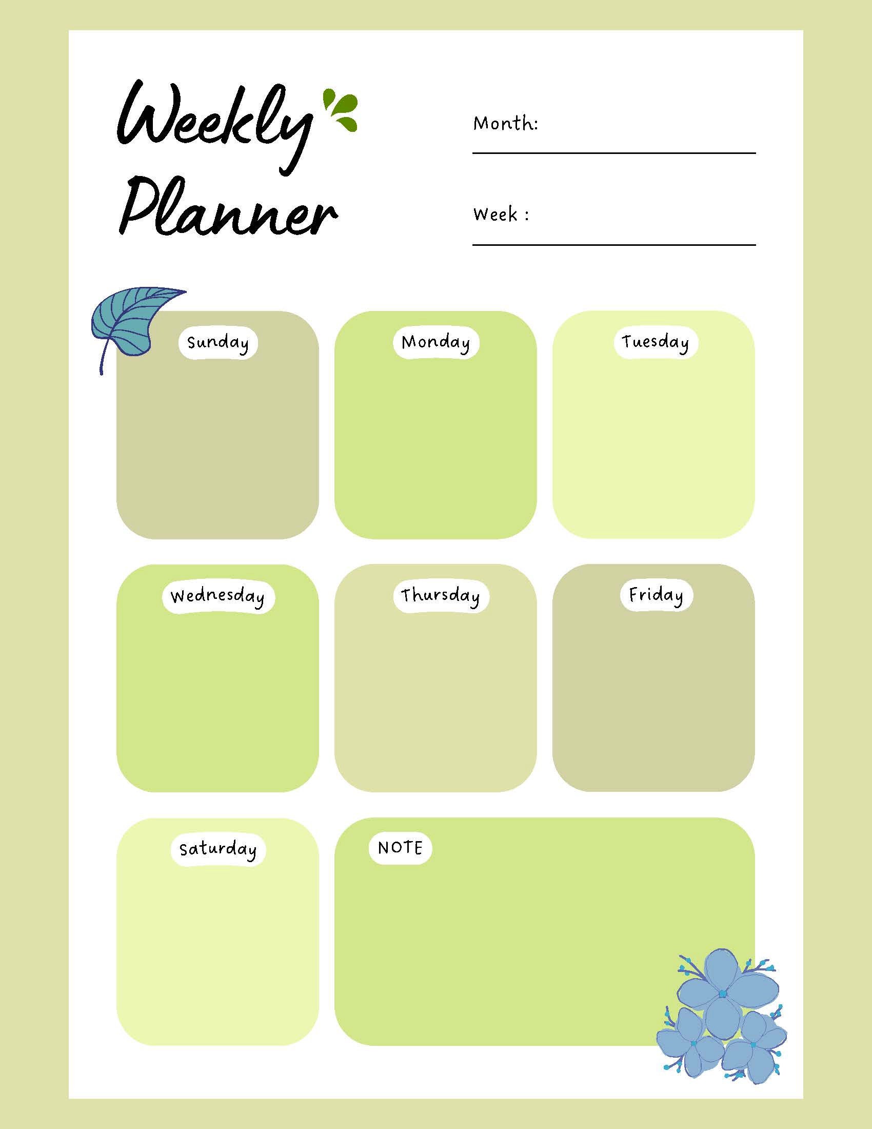 Weekly Planner, to Do List Printable, Instant Download, Daily Schedule ...