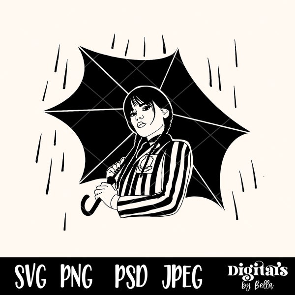 Wednesday Addams Umbrella - Etsy