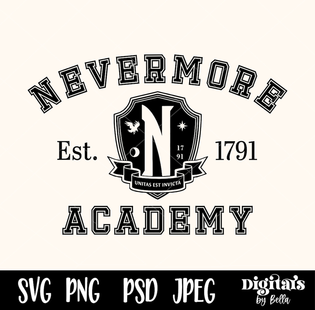 Nevermore Academy SVG, University Sweater Decal, Wednesday PNG, Cut ...