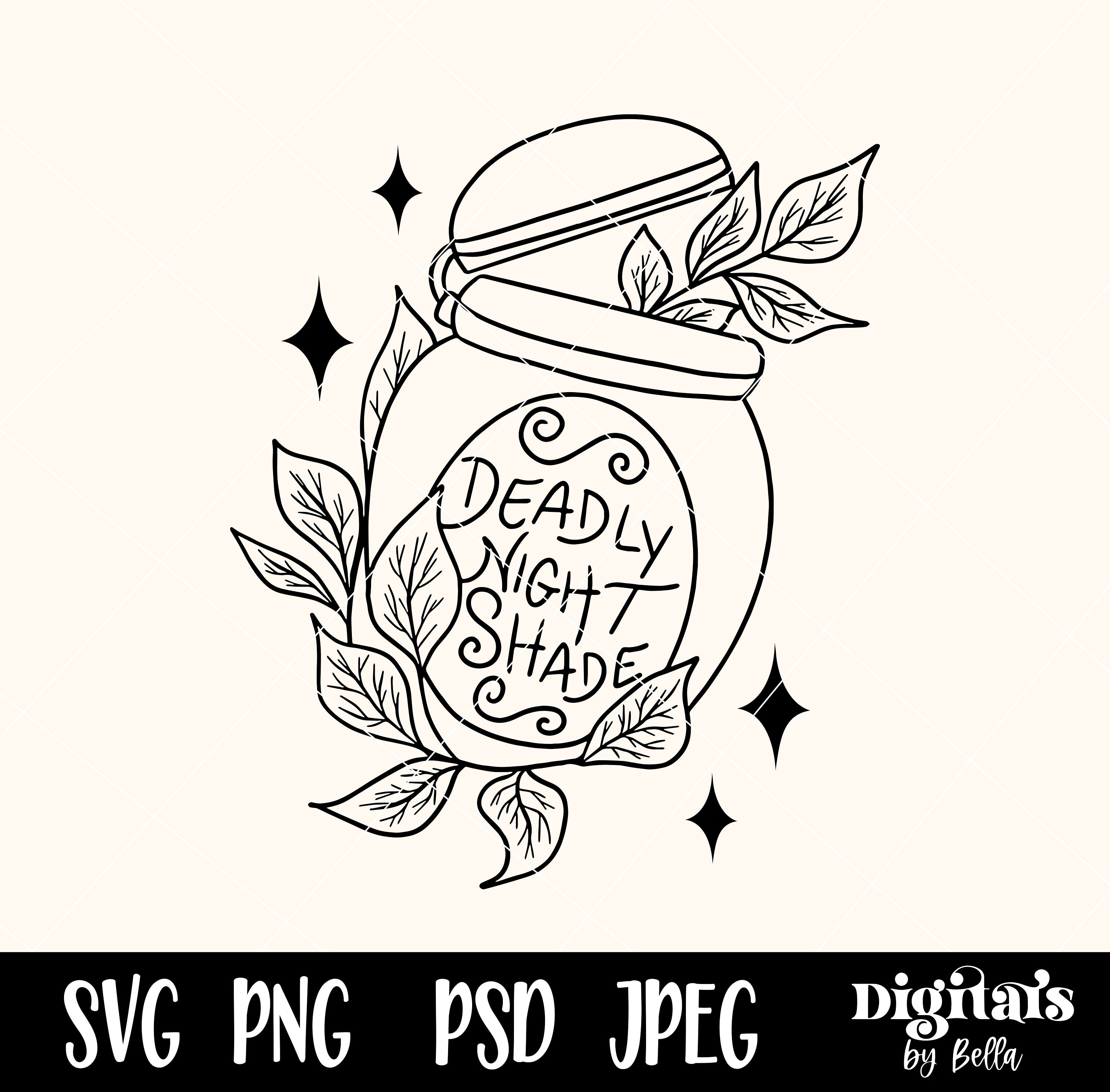 Deadly Night Shade SVG Nightmare Before Christmas PNG Poison - Etsy
