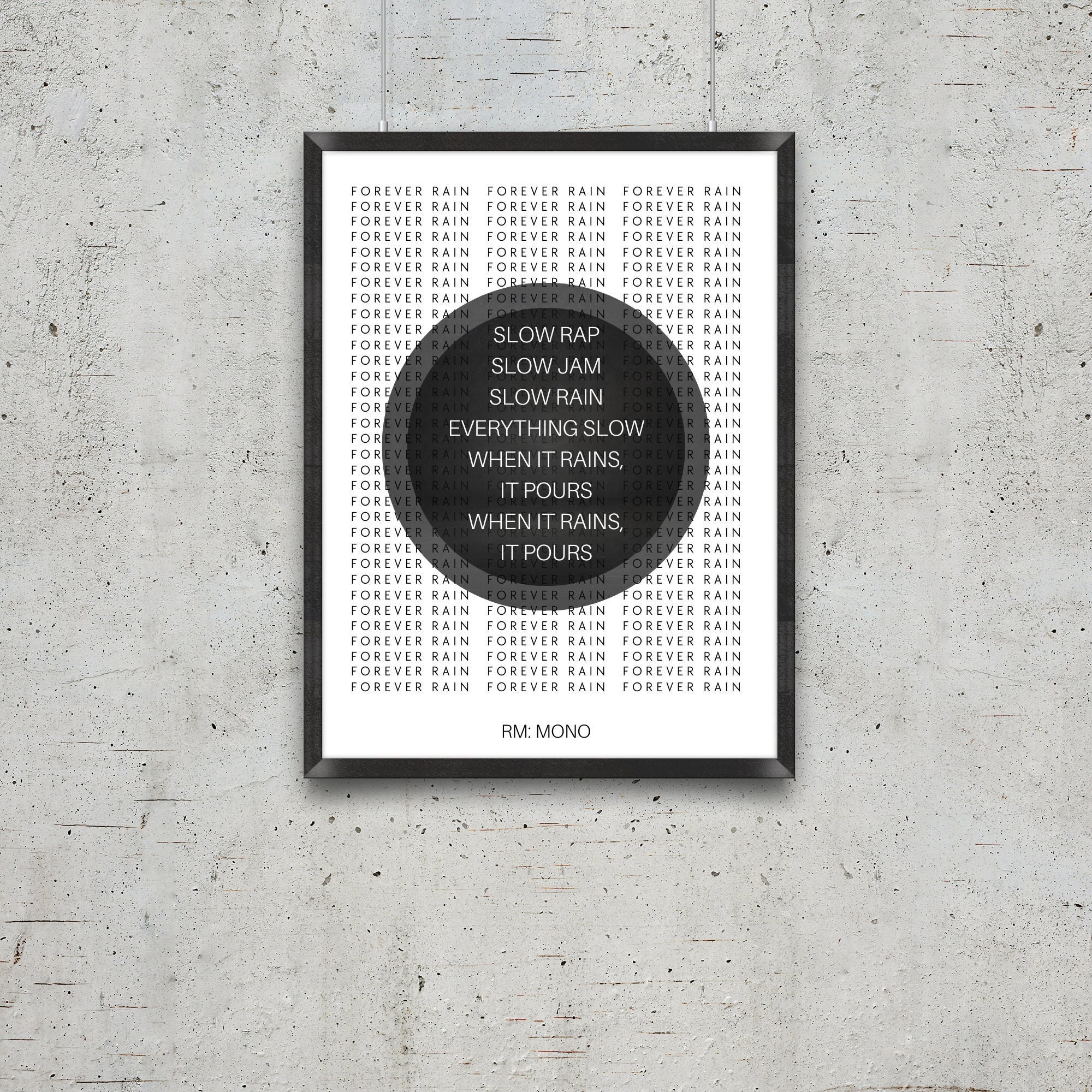 RM Forever Rain Print | BTS RM Mixtape | Kim Nam Joon Lyric Print | Bts ...