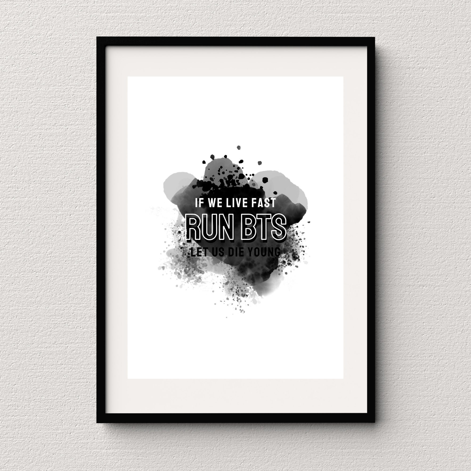 RUN BTS Lyric Print | Bts Print | Bts Wall Art | Bts Poster | Bts Merch ...