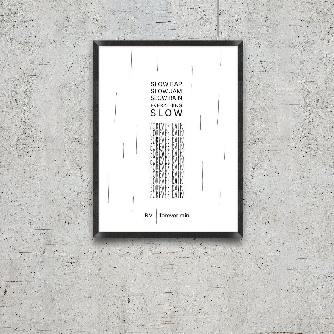 RM Forever Rain | RM Mixtape | Bts Lyrics | Bts Poster | Kim Nam Joon ...