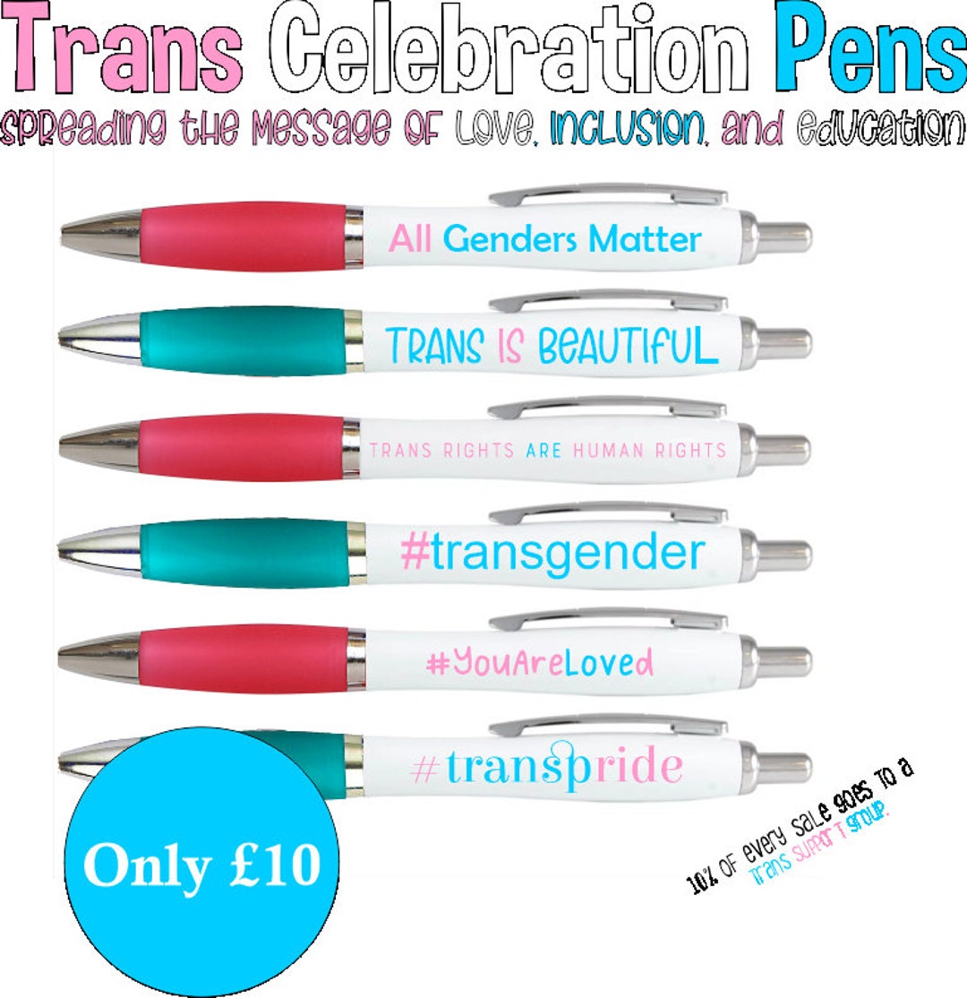 6 Pack of Trans Visibility Pens Spreading the Message of Love ...
