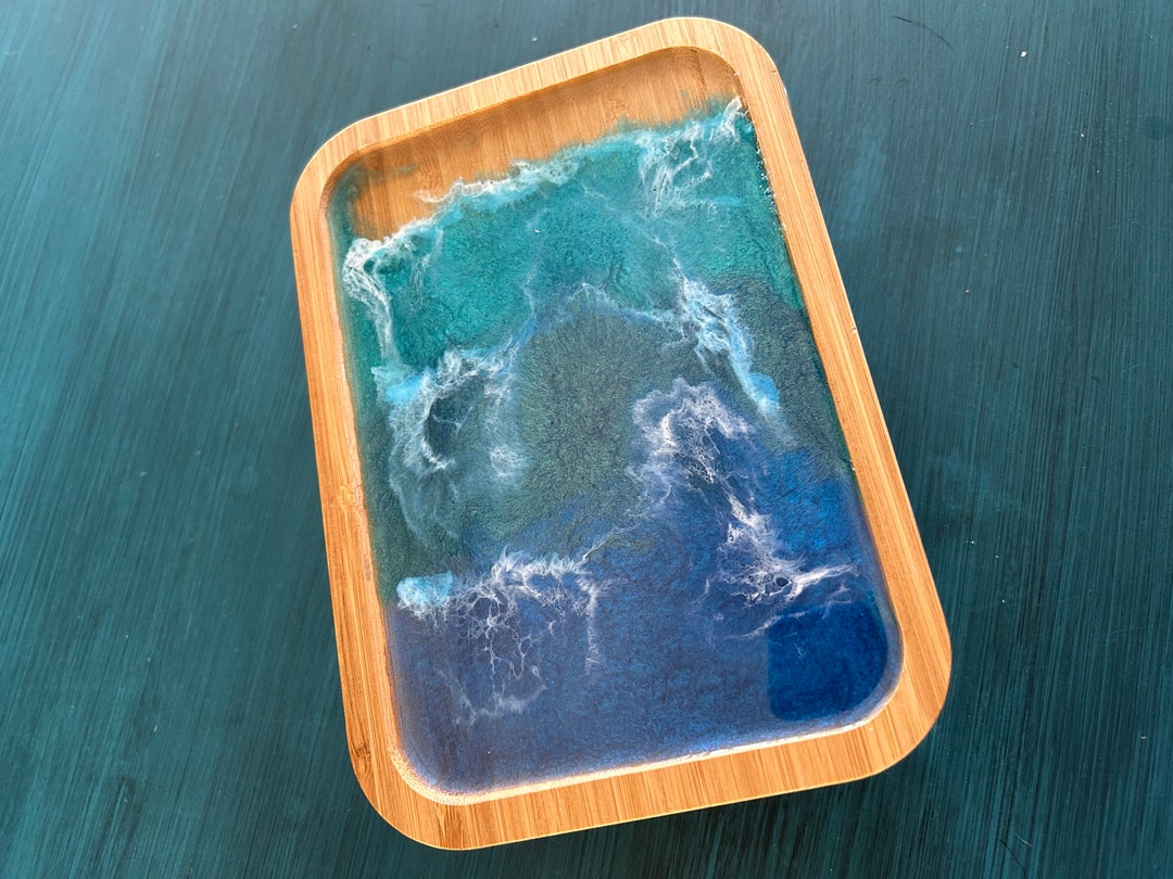 Glass Container With an Ocean Epoxy Resin Bamboo Lid - Etsy
