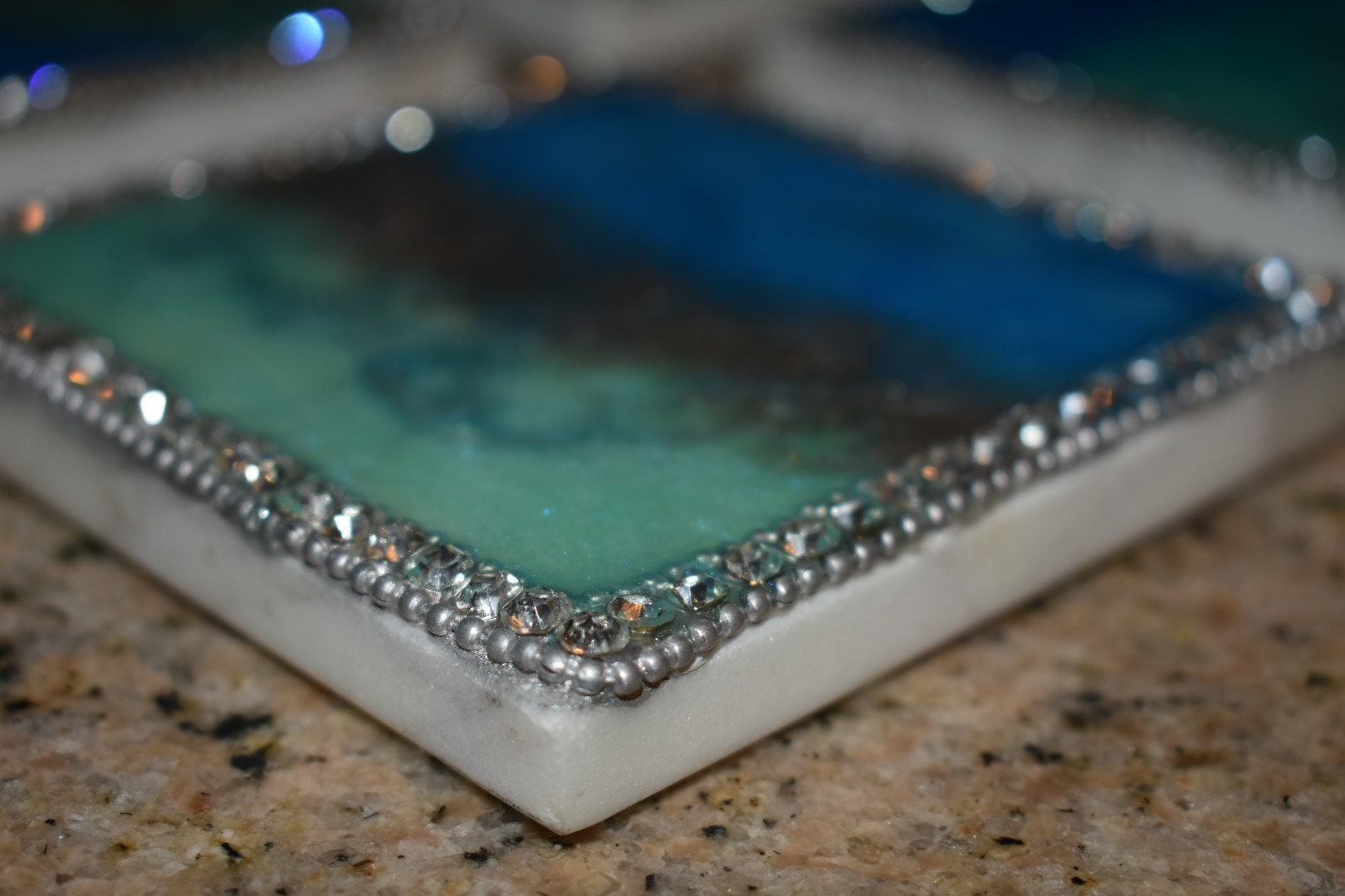 Bedazzled Stone Coasters Set of 4 - Etsy