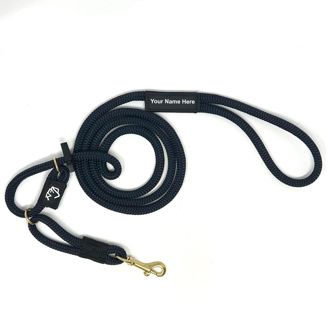 Personalized Esl/safety Combo Leash - Slip Lead W/safety Strap Premium ...