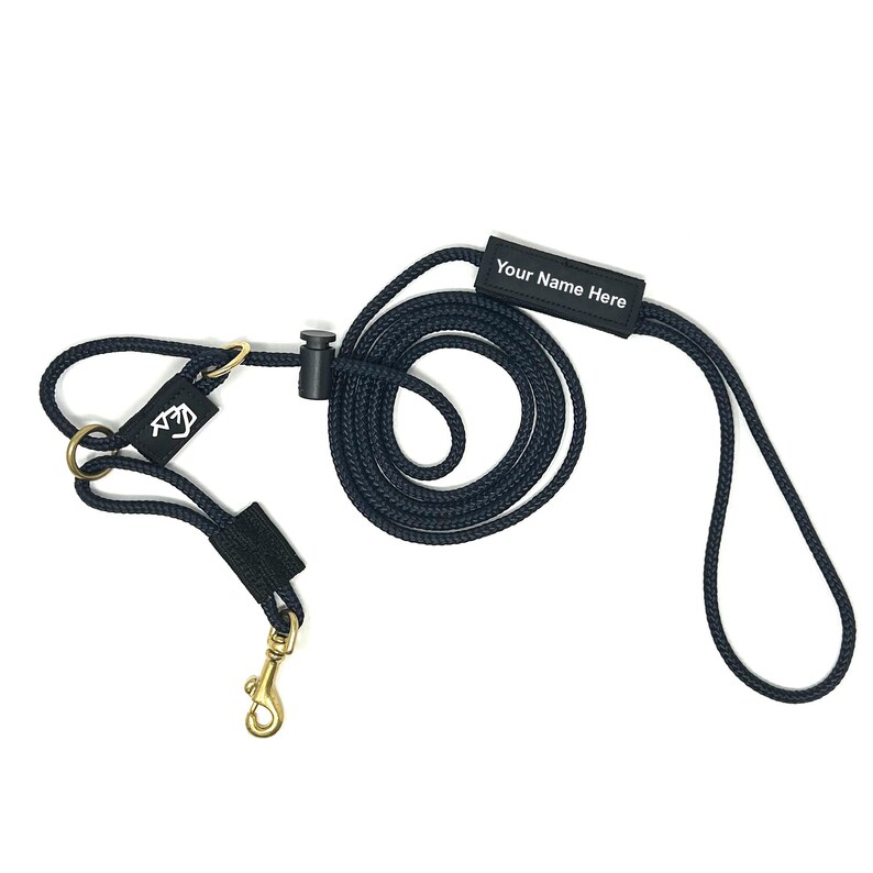 Personalized Esl/safety Combo Leash - Slip Lead W/safety Strap Premium ...