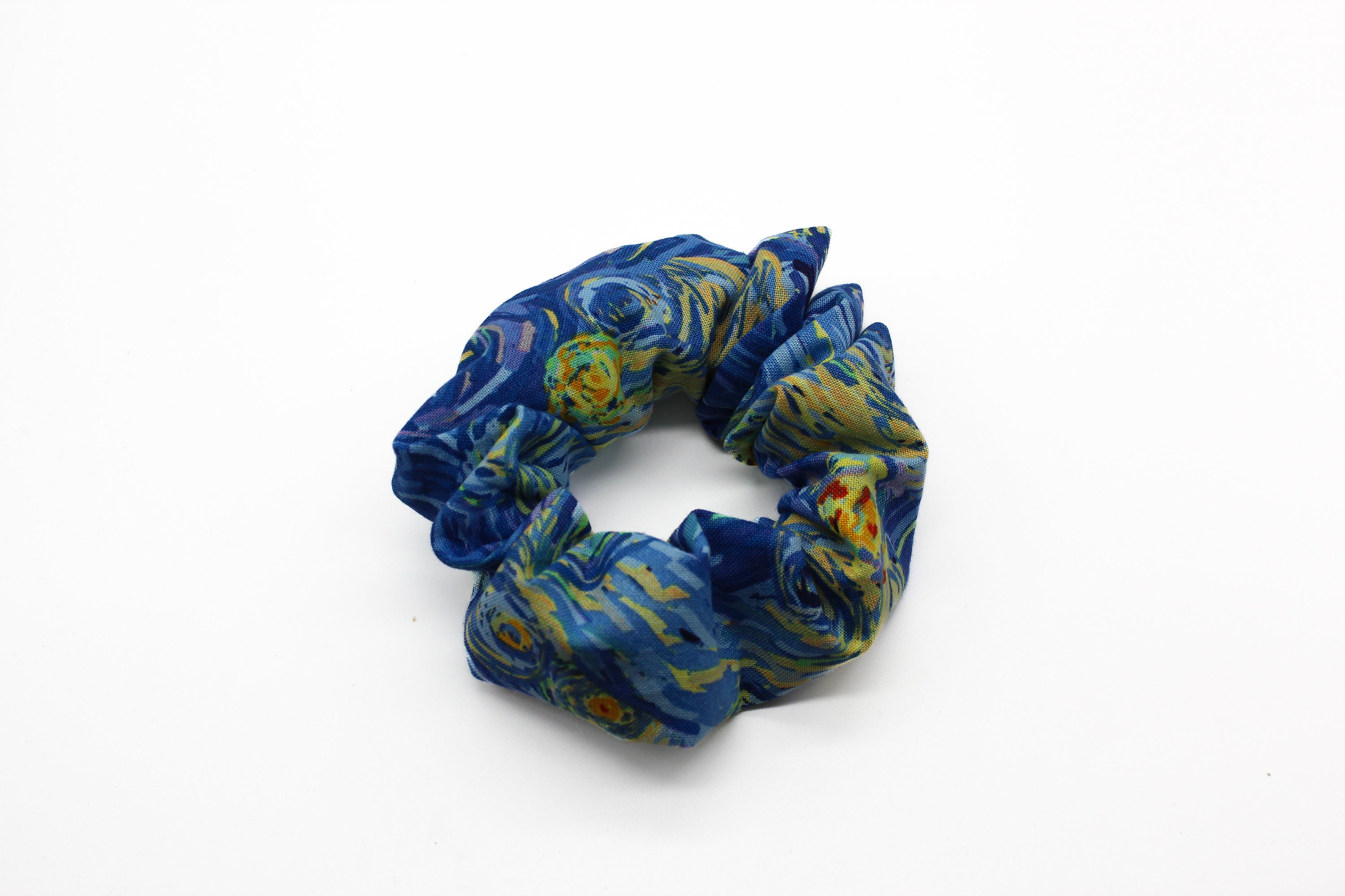 Starry Night, Blue Yellow Swirls Scrunchie Hair Scrunchie Scrunchy ...