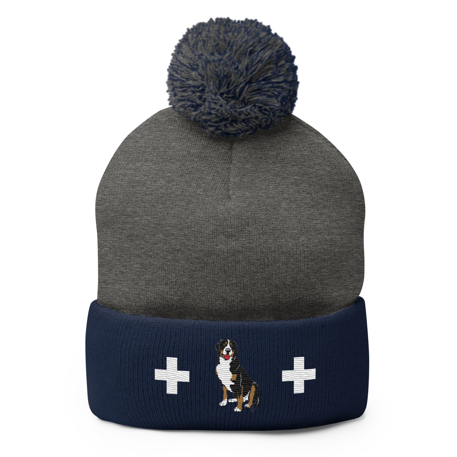 Swiss Cross and Swissy Embroidered Pom-pom Beanie - Etsy
