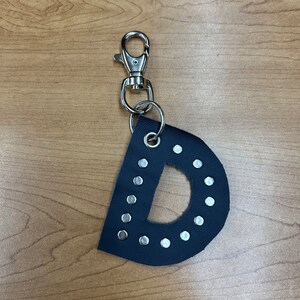 Custom Leather Initial Keychain | Riveted Leather Keychain | Custom ...