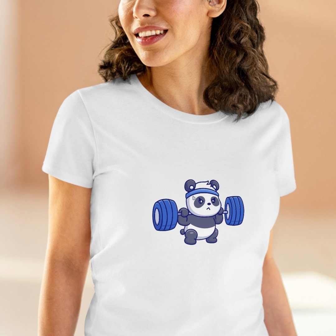 Cute Weightlifting Panda, Kawaii Panda, Gift for Weightlifter, Muscle ...