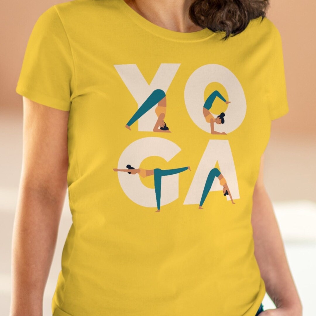 Yoga Poses Letters Workout Exercise Jersey Short Sleeve T-shirt - Etsy