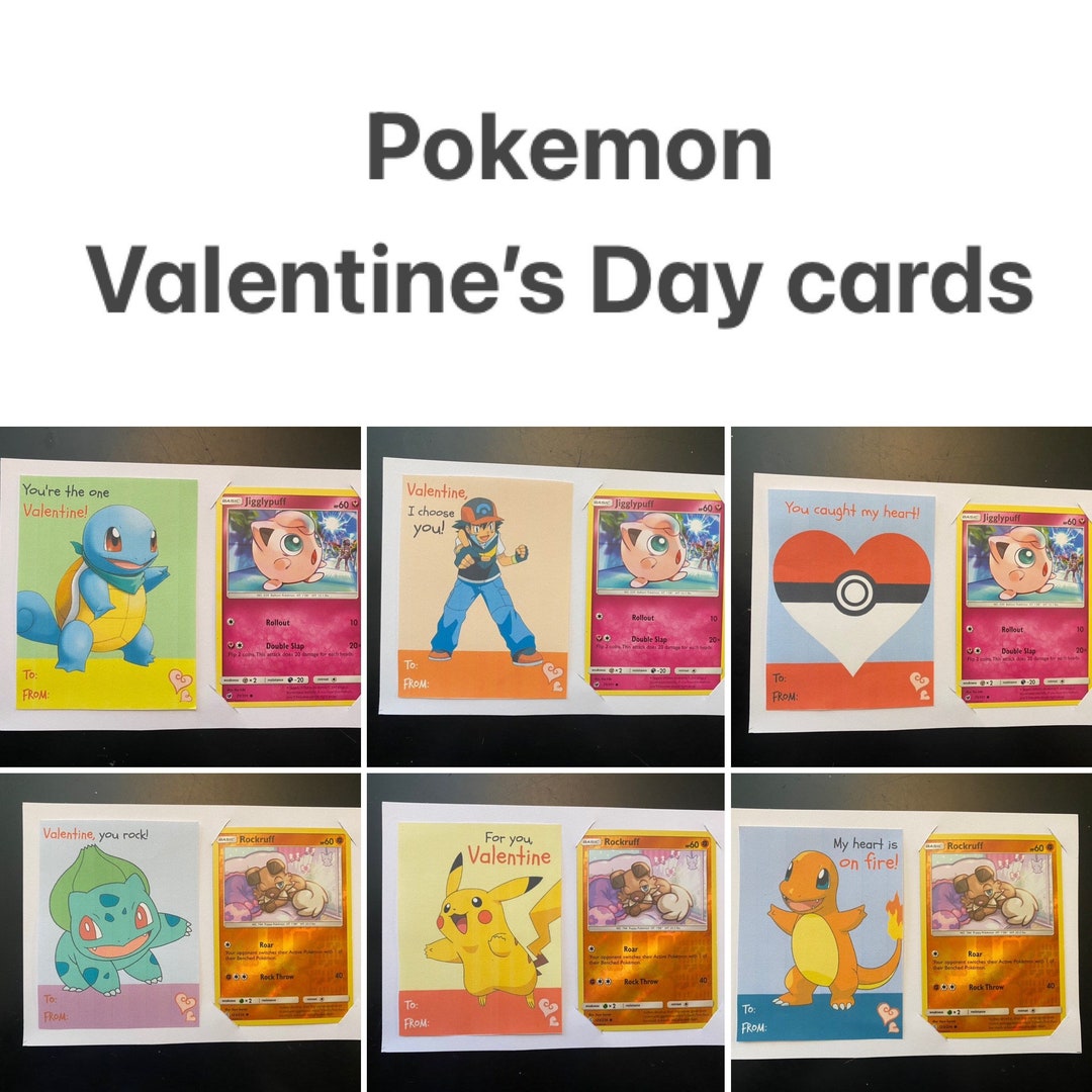 30 Pokémon Valentines Day Card With 3 Pokémon Cards Each - Etsy