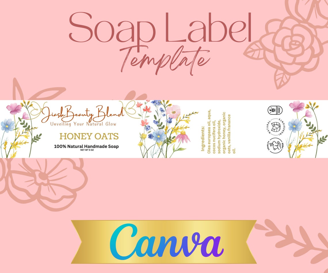 Printable Soap Label Editable Soap Label Custom Wrap Soap Label