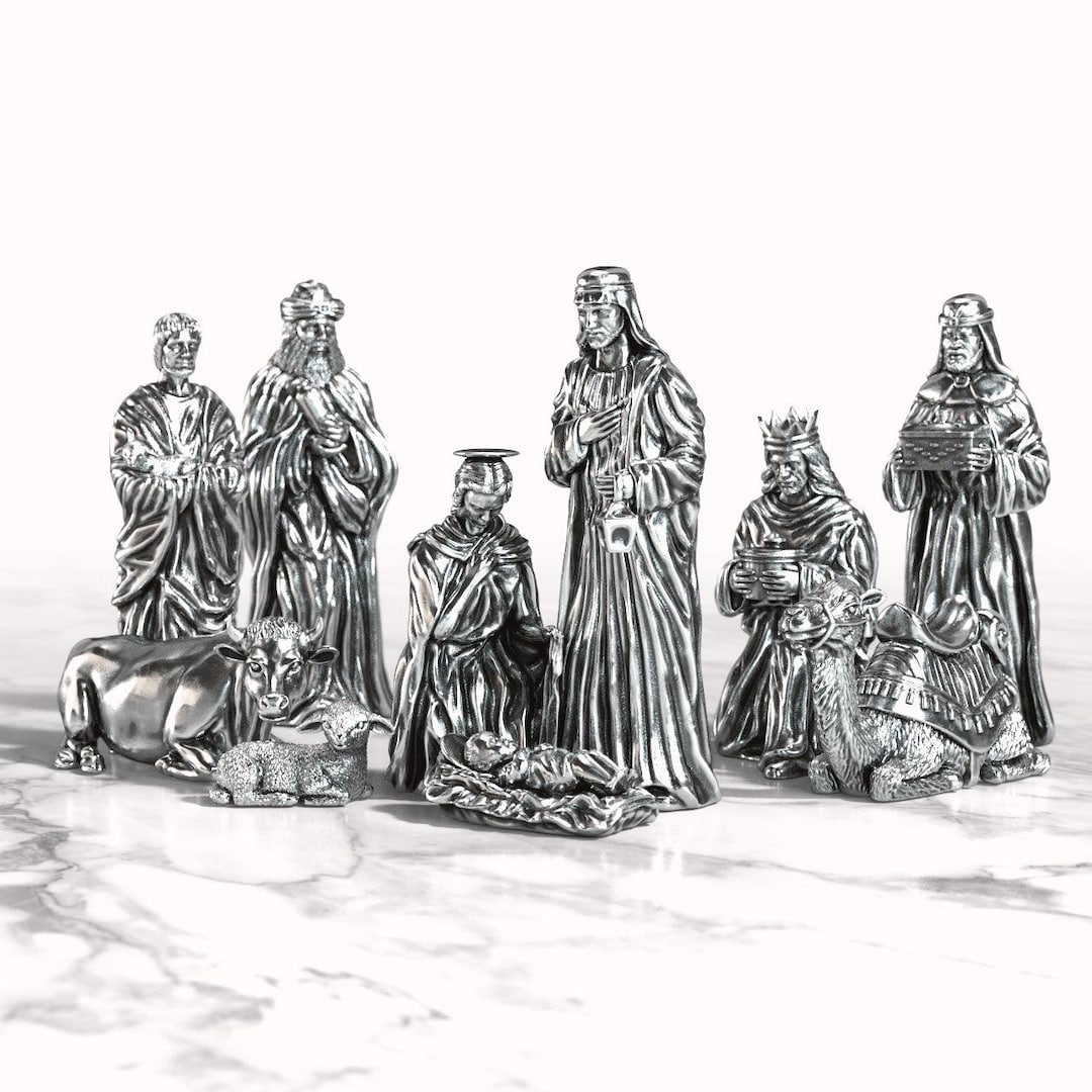Silver Nativity Set | 30oz Sterling Silver | Collectible Set - Etsy