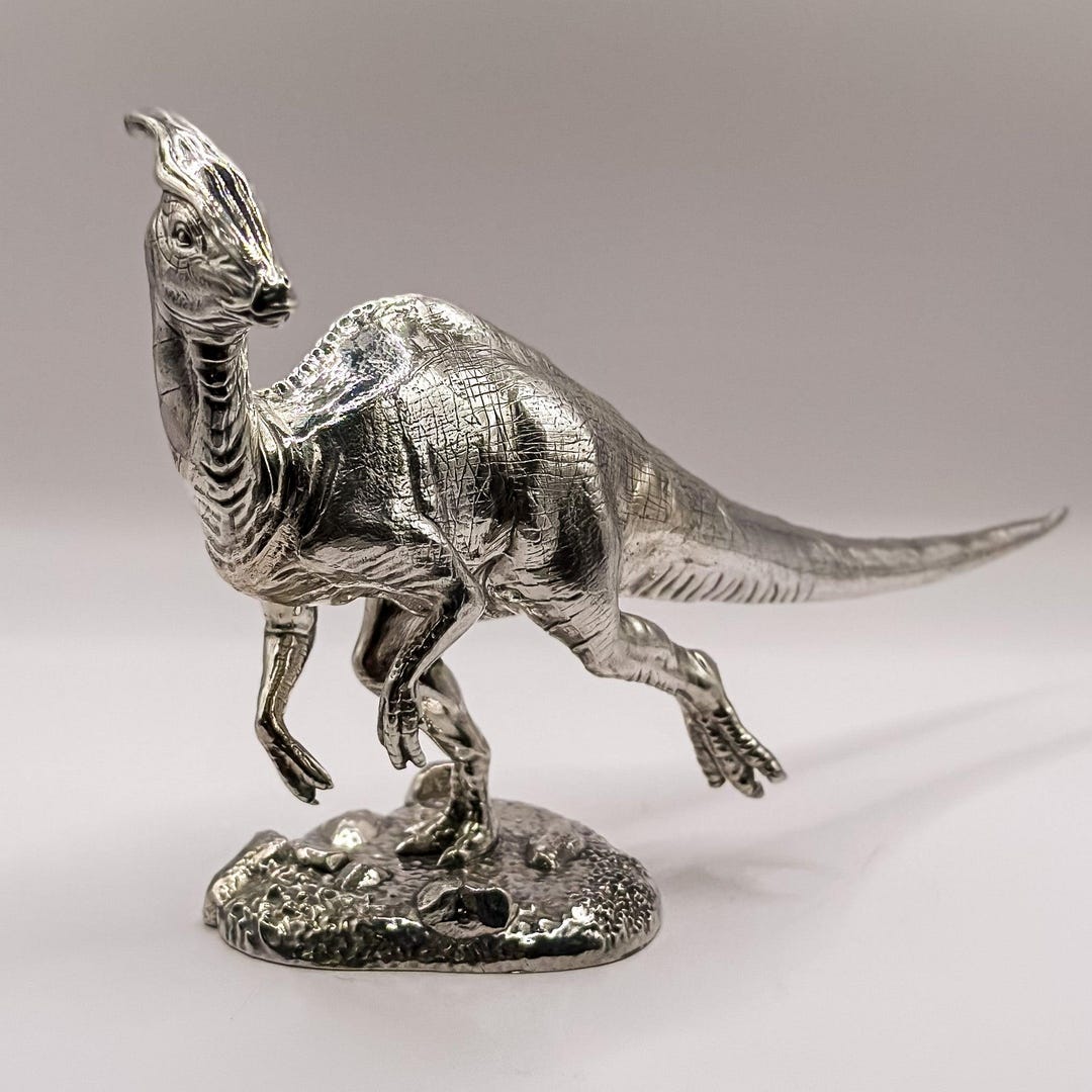 Parasaurolophus | 30oz Silver Dinosaur | Collectible Statue - Etsy