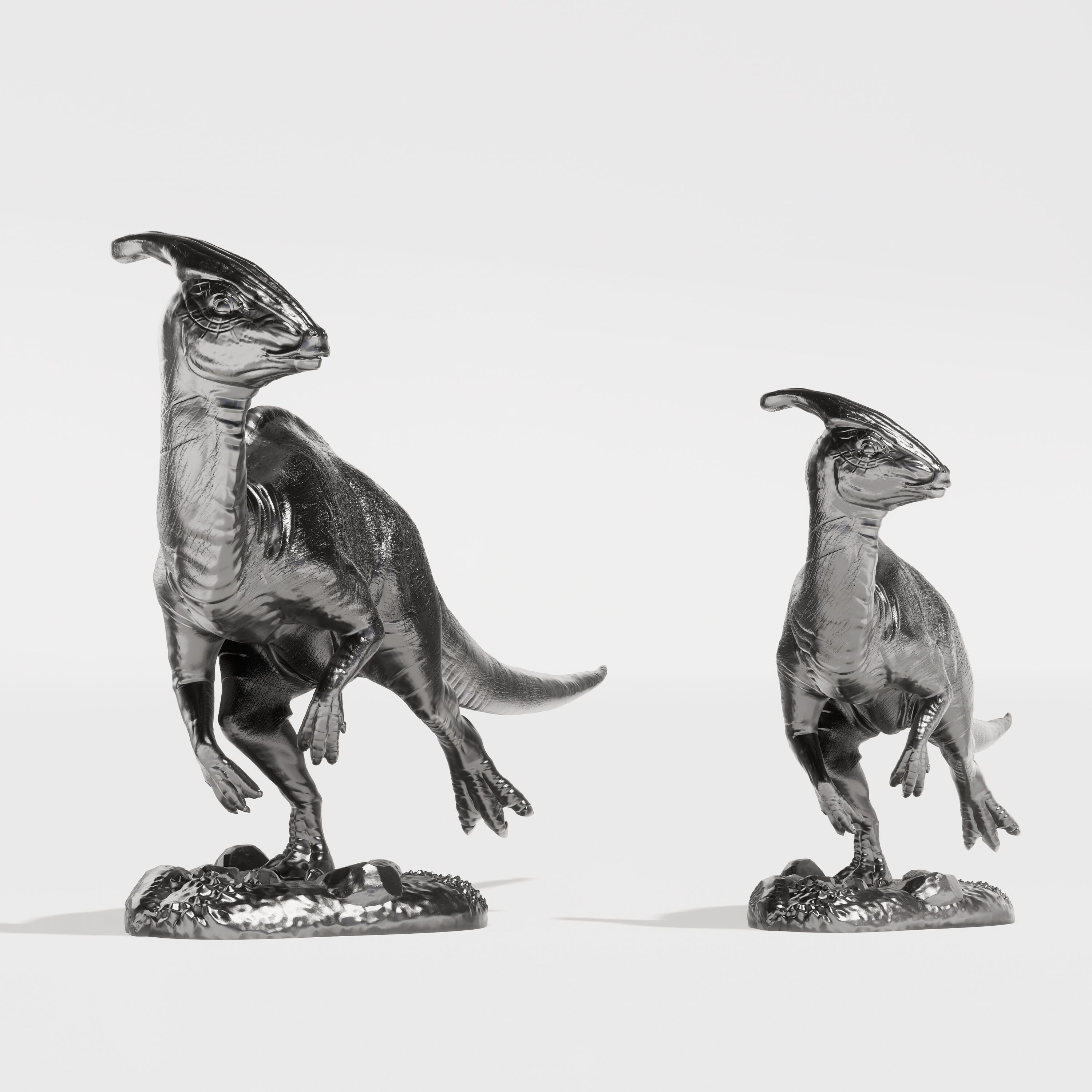 Parasaurolophus 30oz Silver Dinosaur Collectible Statue - Etsy