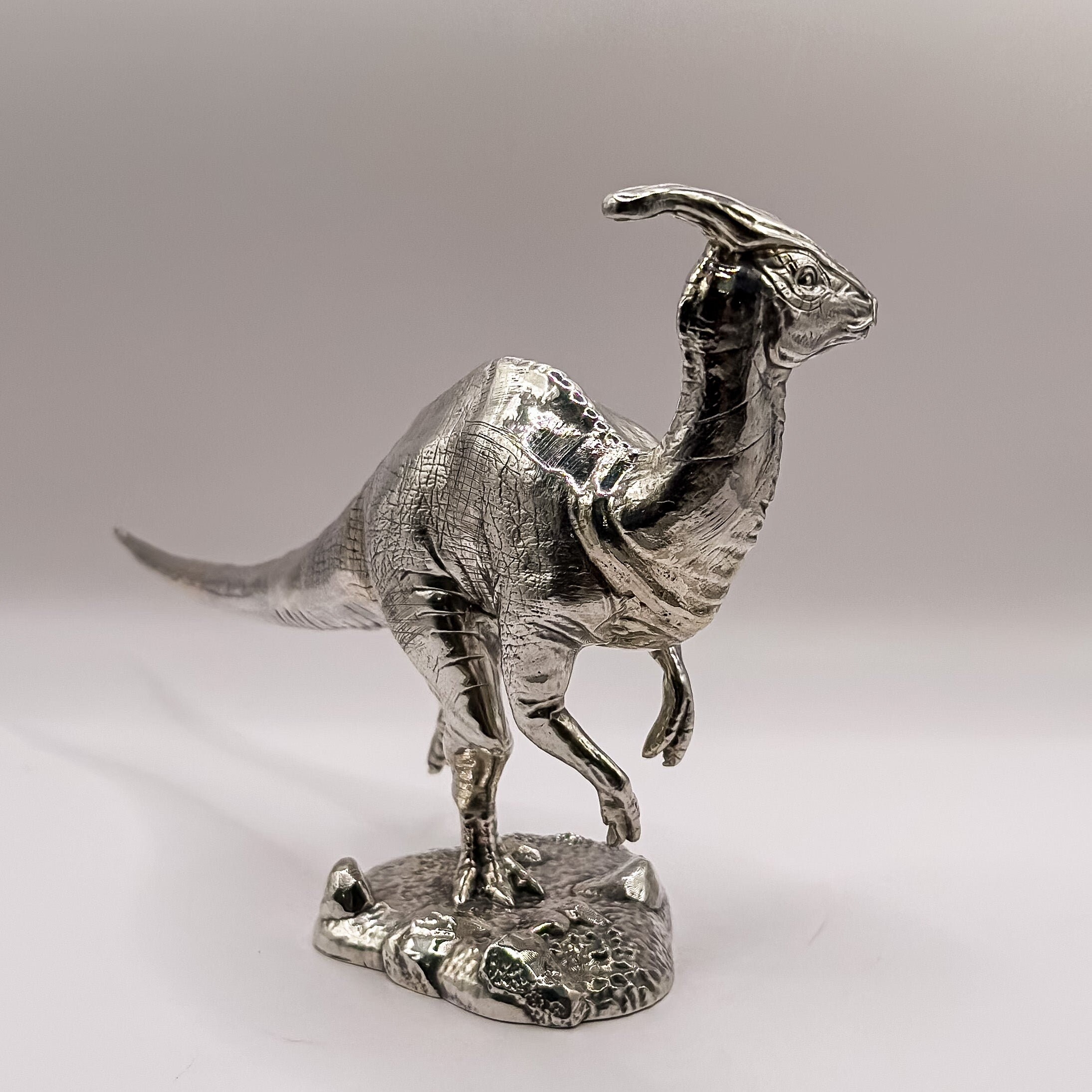 Parasaurolophus 30oz Silver Dinosaur Collectible Statue - Etsy