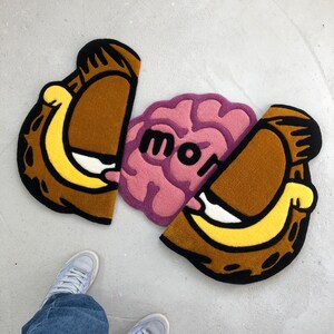 Cartoon Combo Carpet, Orange Cat and Brains, Handmade - Etsy