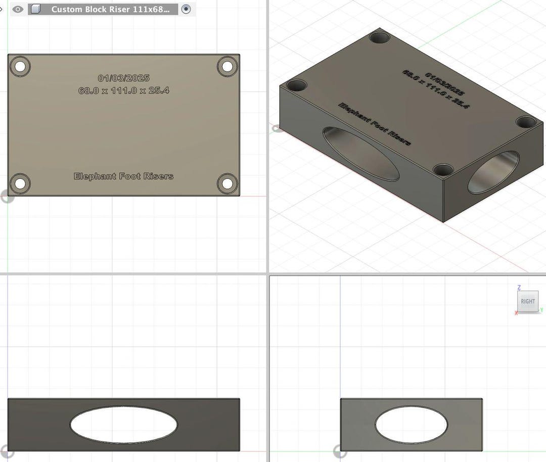 Custom Block Riser John 111mm X 68mm X 1 - Etsy