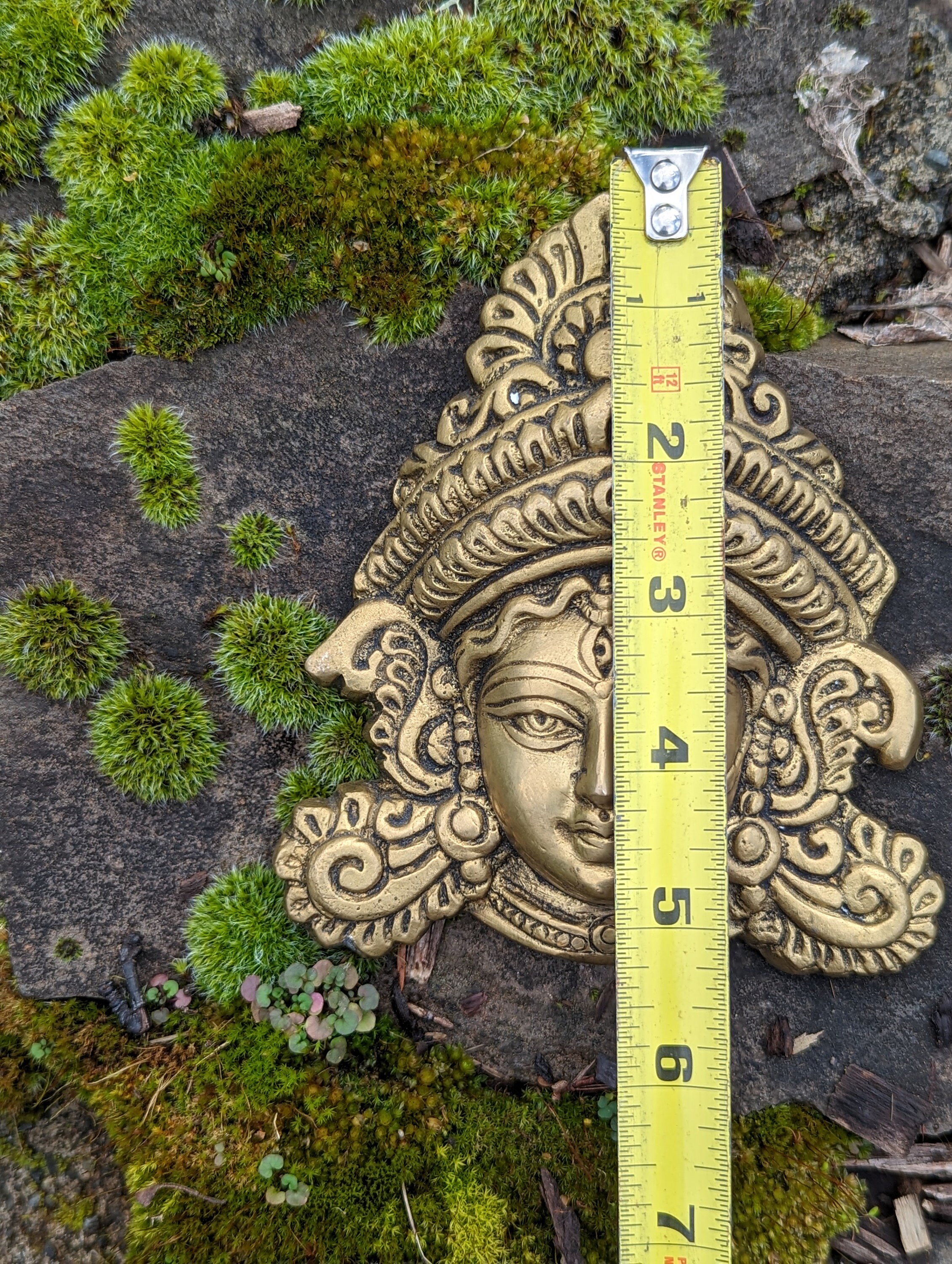 Large Brass Hindu Durga Maa Kali Devi Wall Hanging Vintage Religious ...