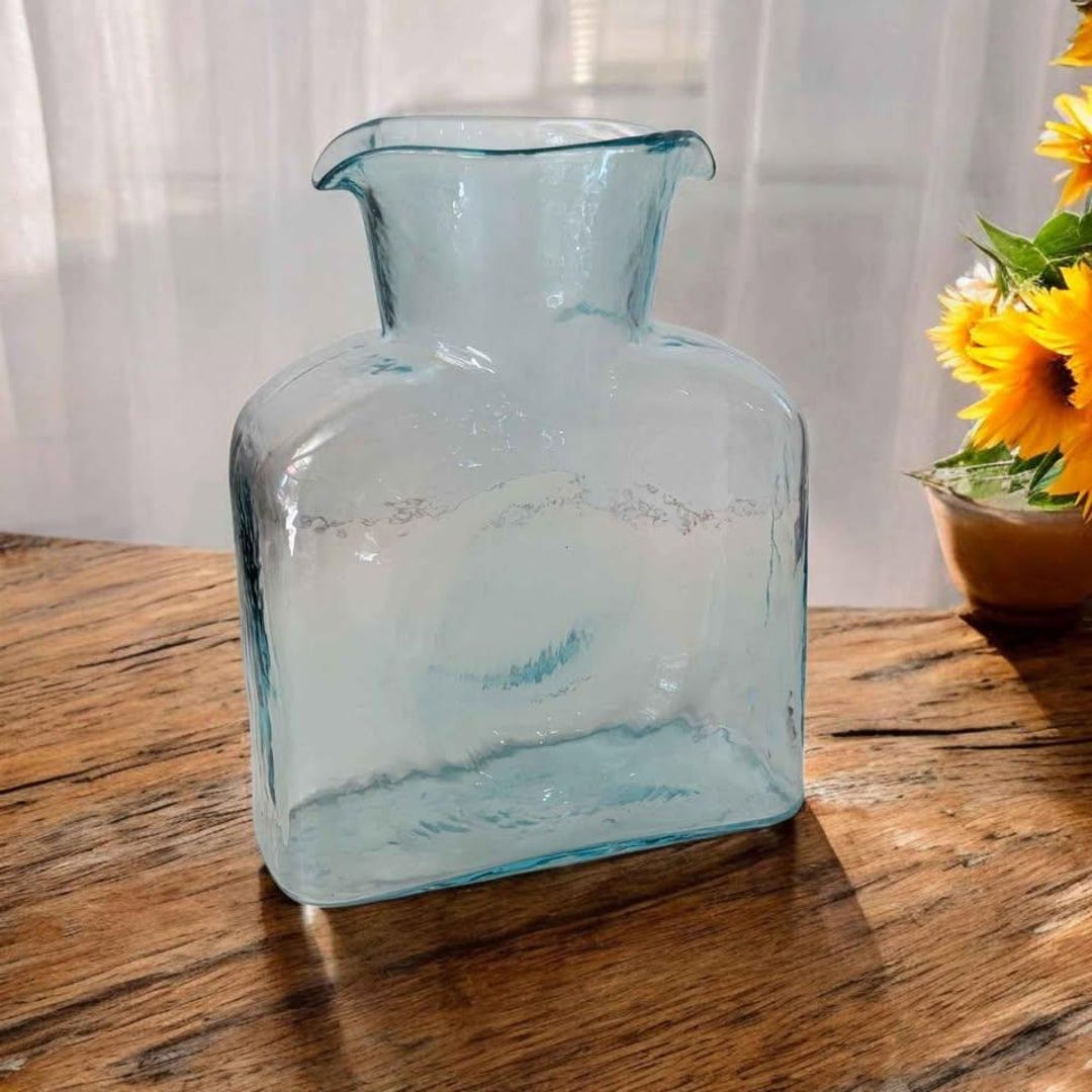 Beautiful Blenko 384 Double Spout Water Pitcher (sky Blue?) - Etsy