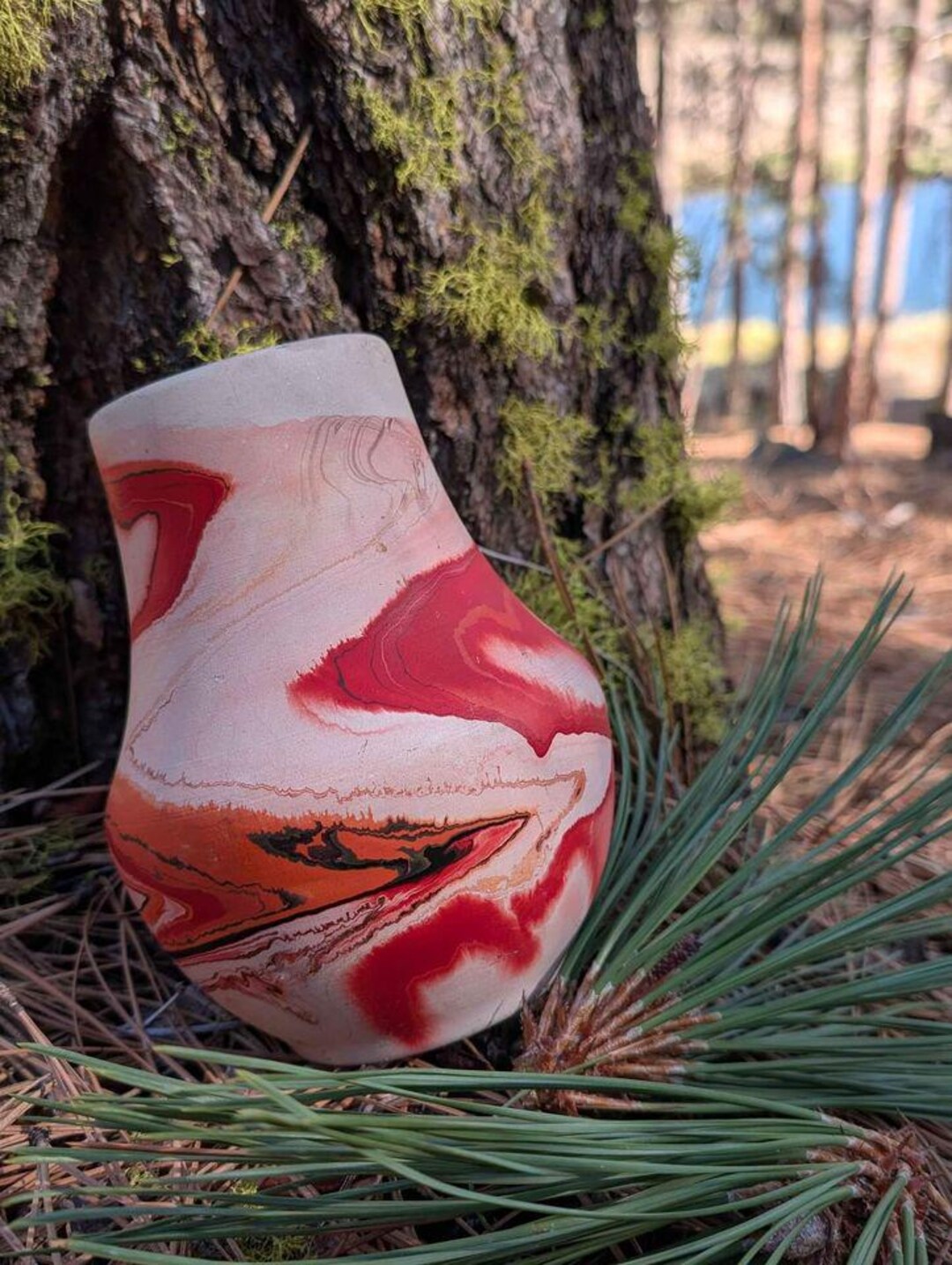 Gorgeous Vintage Nemadji Pottery Vase - Multi Colored With Shades of ...