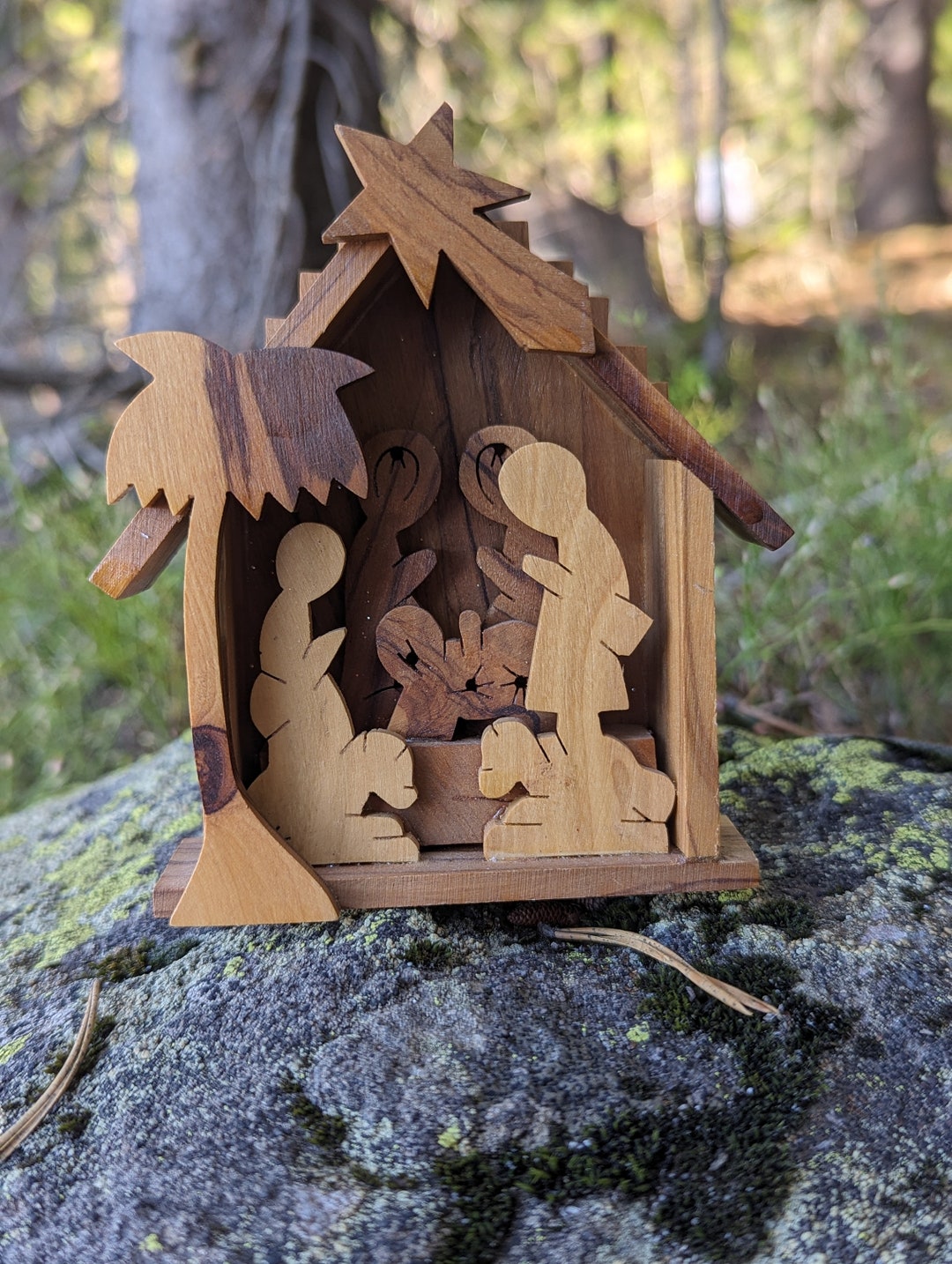 Carved Olive Wood Miniature Nativity Scene Creche From Bethlehem - Etsy