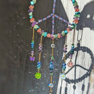 Peace Sign Suncatcher Hippie Stuff Amethyst Home Decor Boho Accessories ...