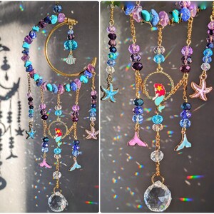 Mermaid Suncatcher Amethyst Mermaid Home Decor Beach Sun Catcher ...
