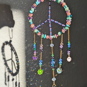 Peace Sign Suncatcher Hippie Stuff Amethyst Home Decor Boho Accessories ...