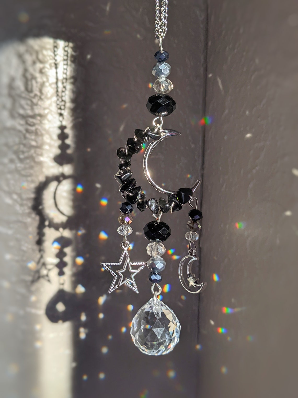 Obsidian Moon Car Accessories Suncatcher for Car Sun Catcher Whimsigoth ...
