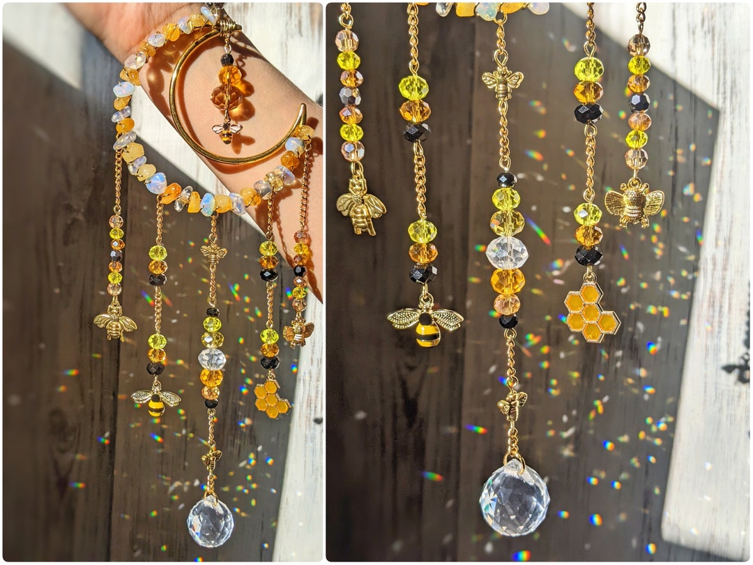 Bee Suncatcher Honey Bee Decor Bee Sun Catcher Citrine Suncatcher Bee ...
