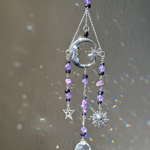 Amethyst Moon Goddess Suncatcher Car Decor Celestial Amethyst - Etsy