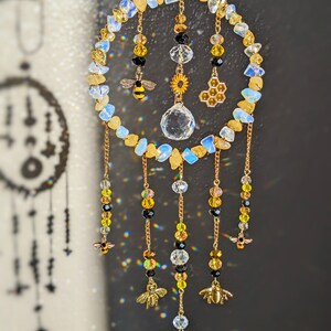 Bee Suncatcher Honey Bee Decor Bee Sun Catcher Citrine Suncatcher Bee ...