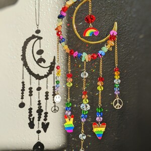 Hippie Suncatcher 70s Rainbow Pride Suncatcher Peace Sign Hippie Home ...
