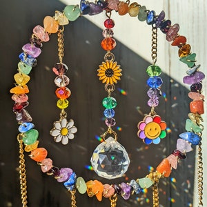 Hippie Suncatcher 70s Flower Sun Catcher Rainbow Suncatcher Flower ...