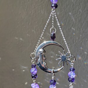 Amethyst Moon Goddess Suncatcher Car Decor Celestial Amethyst - Etsy