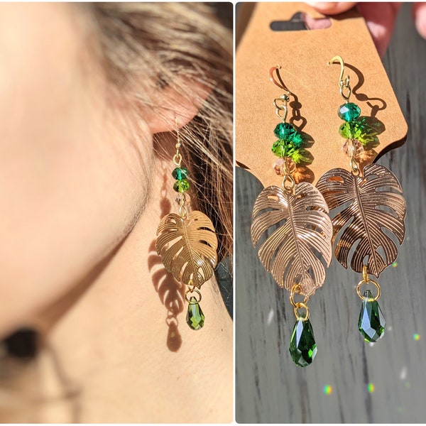 Monstera Earrings - Etsy