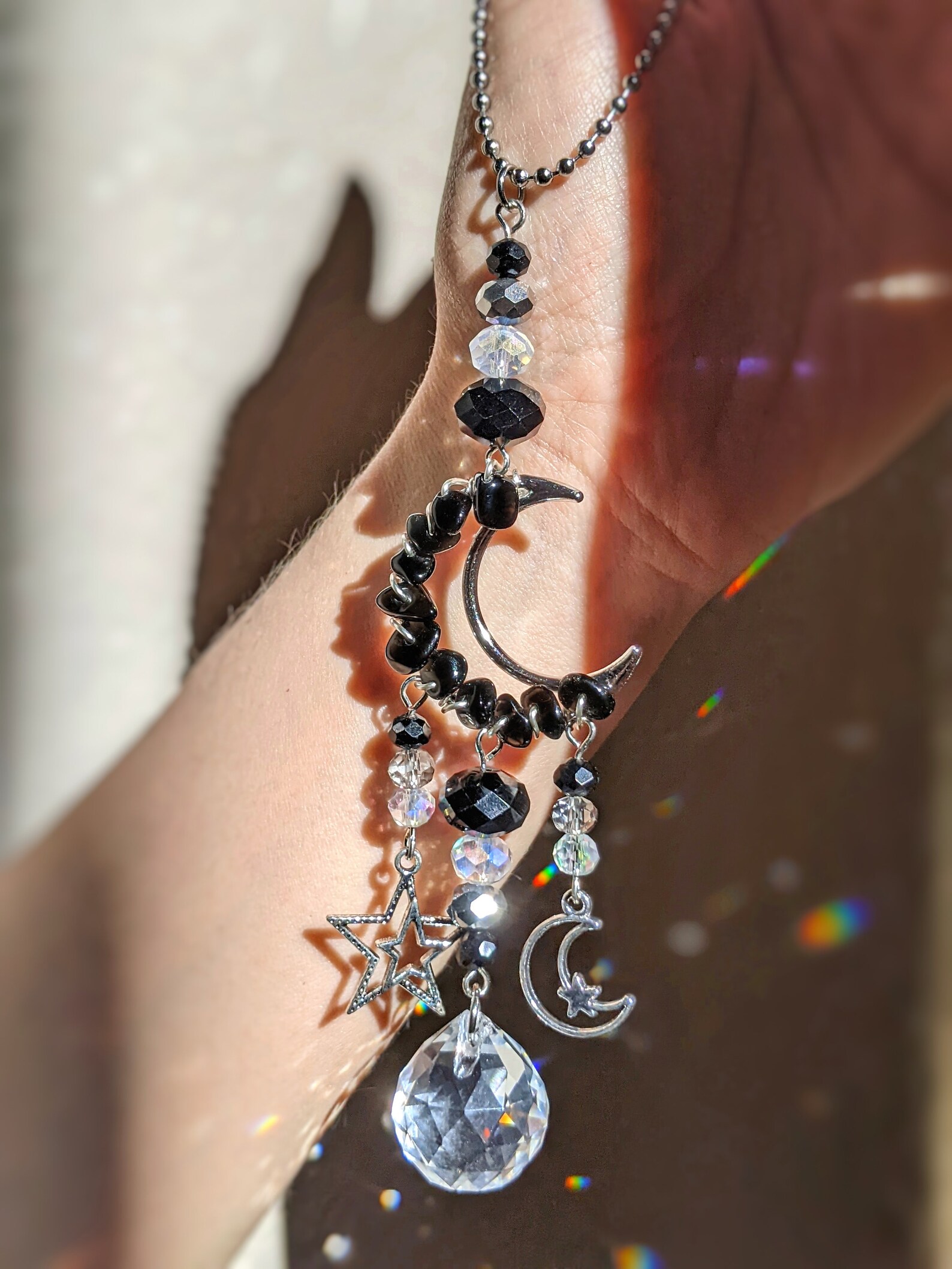 Obsidian Moon Car Accessories Suncatcher for Car Sun Catcher Whimsigoth ...