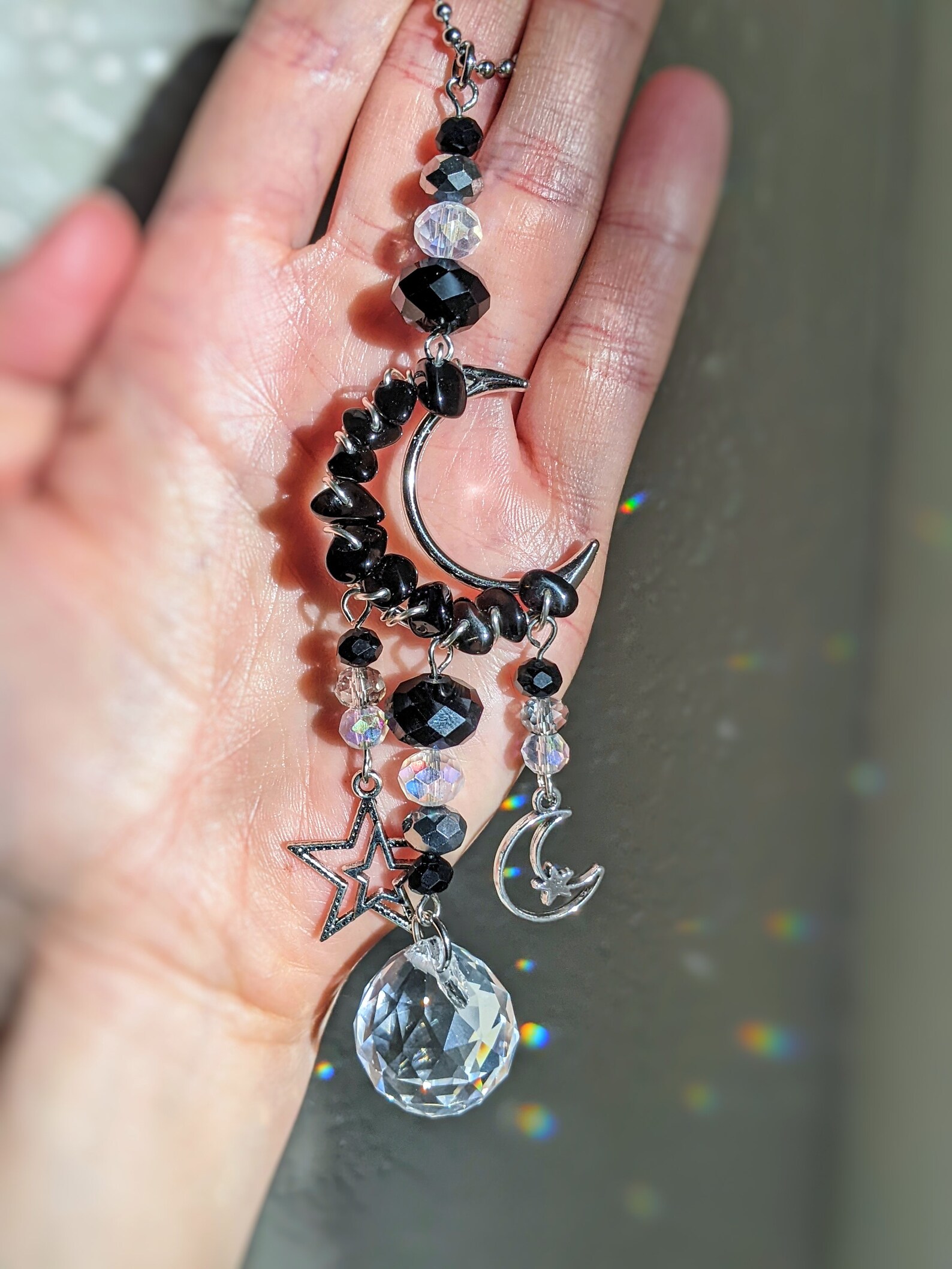 Obsidian Moon Car Accessories Suncatcher for Car Sun Catcher Whimsigoth ...