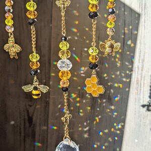 Bee Suncatcher Honey Bee Decor Bee Sun Catcher Citrine Suncatcher Bee ...
