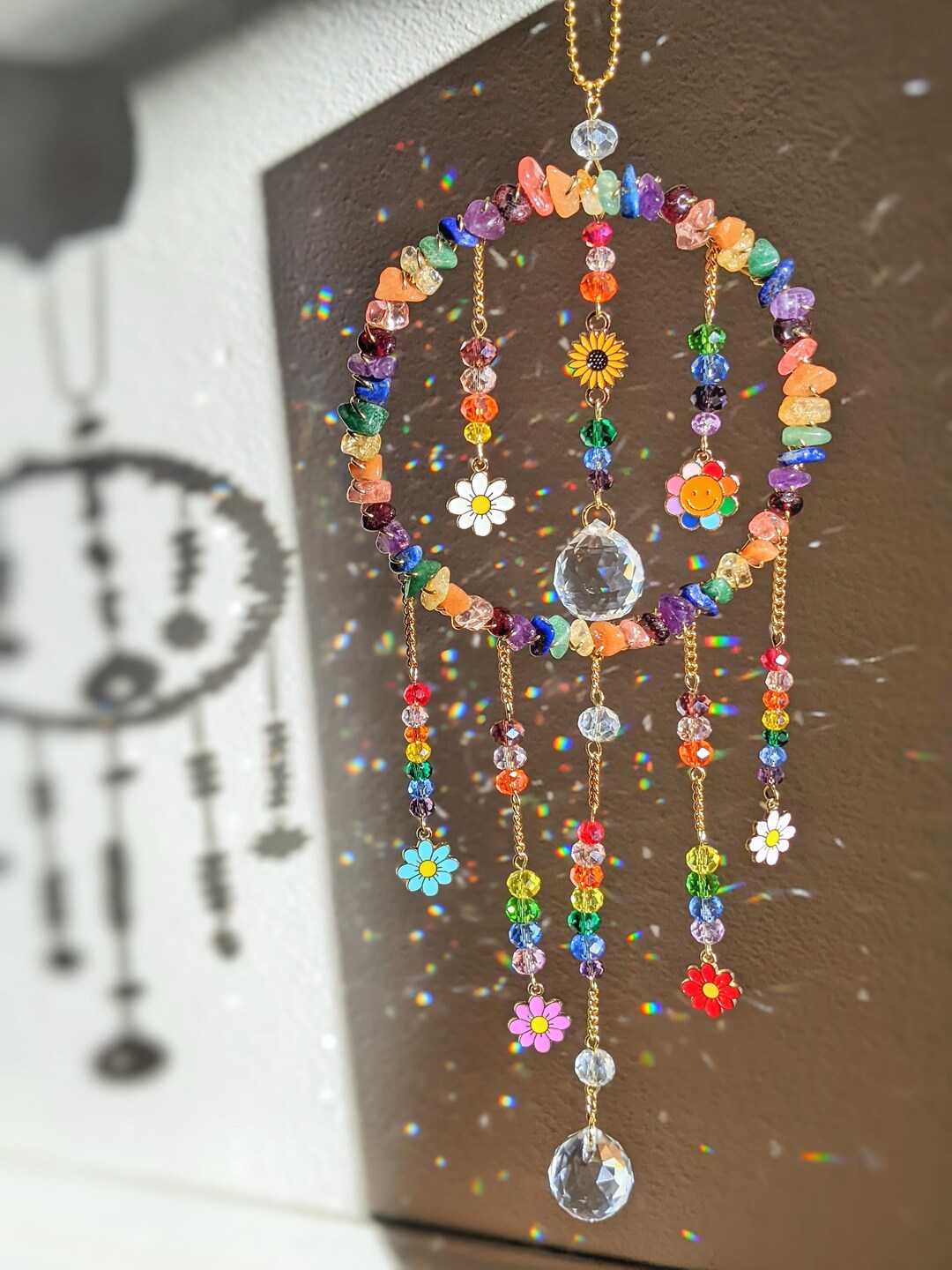 Hippie Suncatcher 70s Flower Sun Catcher Rainbow Suncatcher Flower ...
