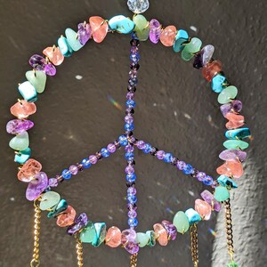 Peace Sign Suncatcher Hippie Stuff Amethyst Home Decor Boho Accessories ...
