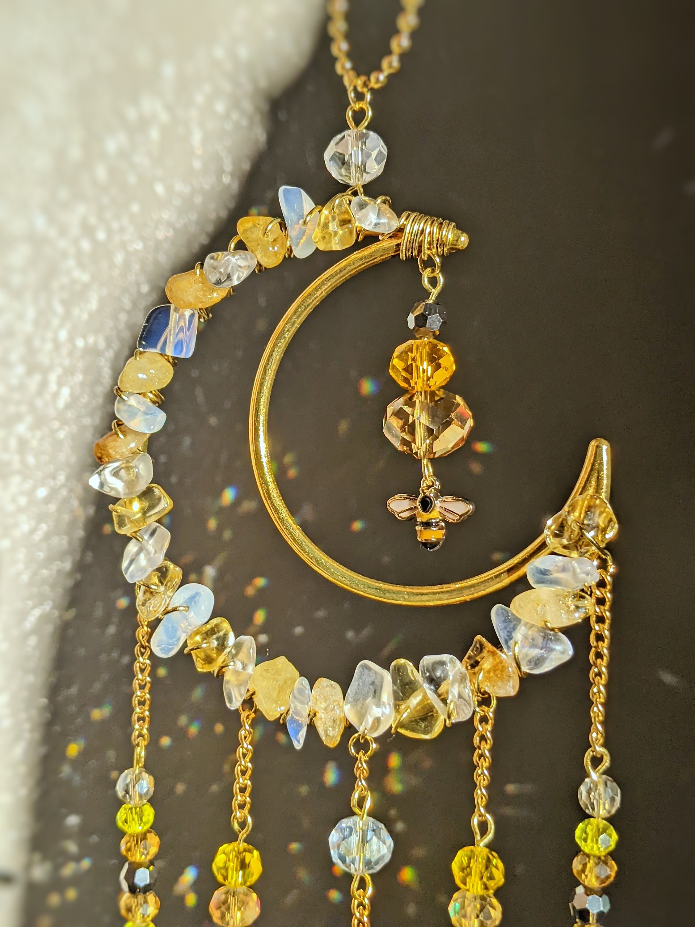 Bee Suncatcher Honey Bee Decor Bee Sun Catcher Citrine Suncatcher Bee ...