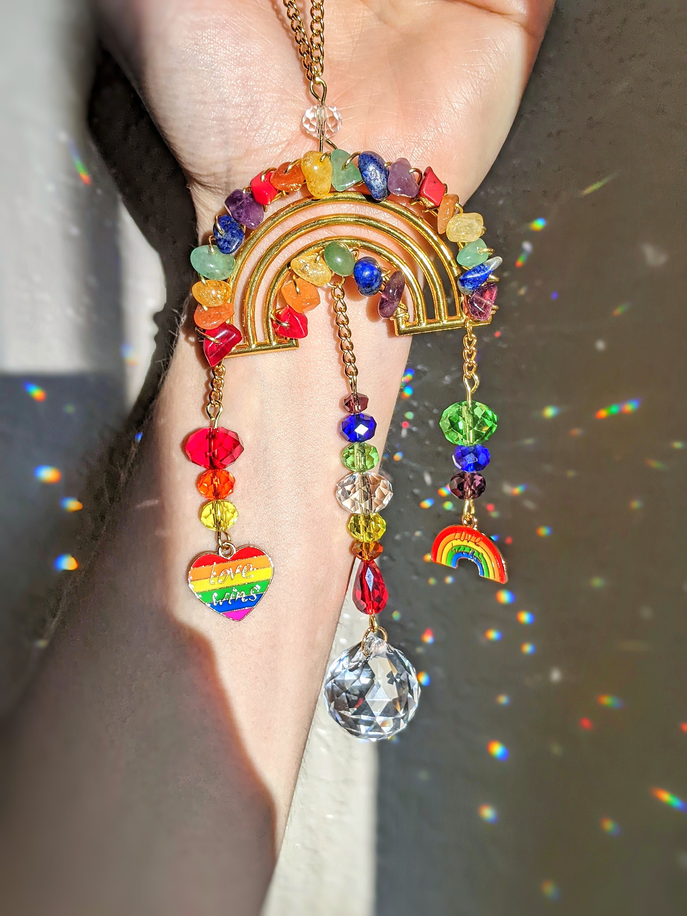 Rainbow Car Decor Pride Rainbow Suncatcher Love Wins Rainbow - Etsy