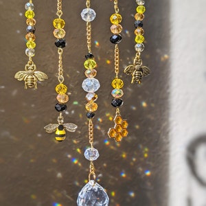 Bee Suncatcher Honey Bee Decor Bee Sun Catcher Citrine Suncatcher Bee ...